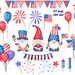 Patriotic Gnomes Watercolor Clipart: 4th of July PNG Images (digital ...