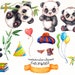 Little Panda Watercolor Clipart. Cute Baby Animal Clip Art, Tropical ...