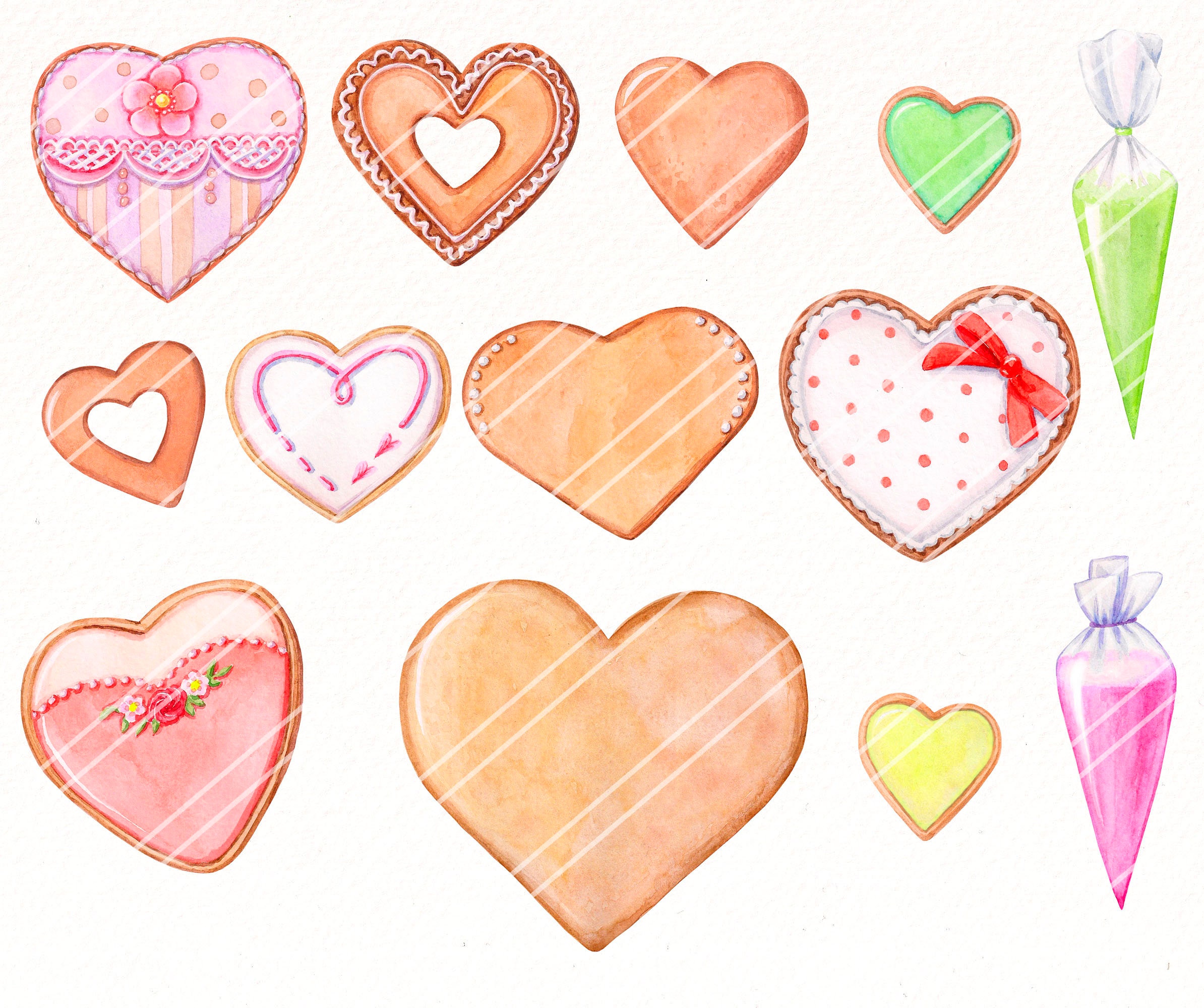 Watercolor Baking Clipart , Gingerbread Cookies Clip Art , Cookies ...