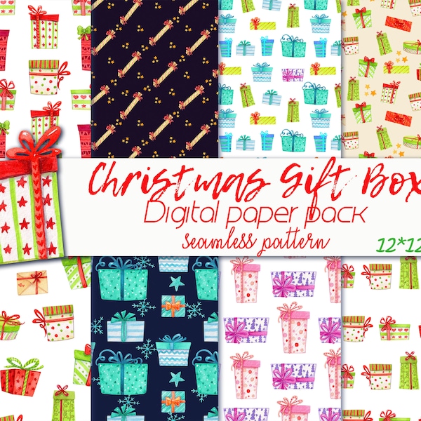 Christmas Digital Paper - Etsy