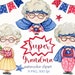 Superhero Grandma Clipart, Watercolor Family Clip Art, Grandma Gift PNG ...