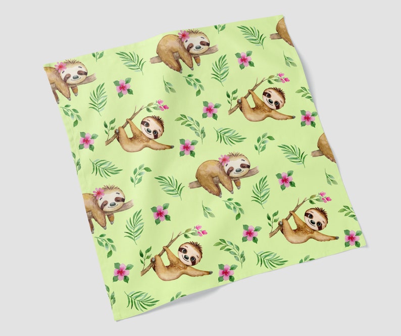 Sloth Digital Paper, Cute Animal Digital Papers Pack, Watercolor Safari ...