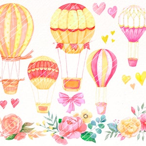 Balloon Watercolor Clipart, Watercolor Hot-air Balloon Png, Kids ...