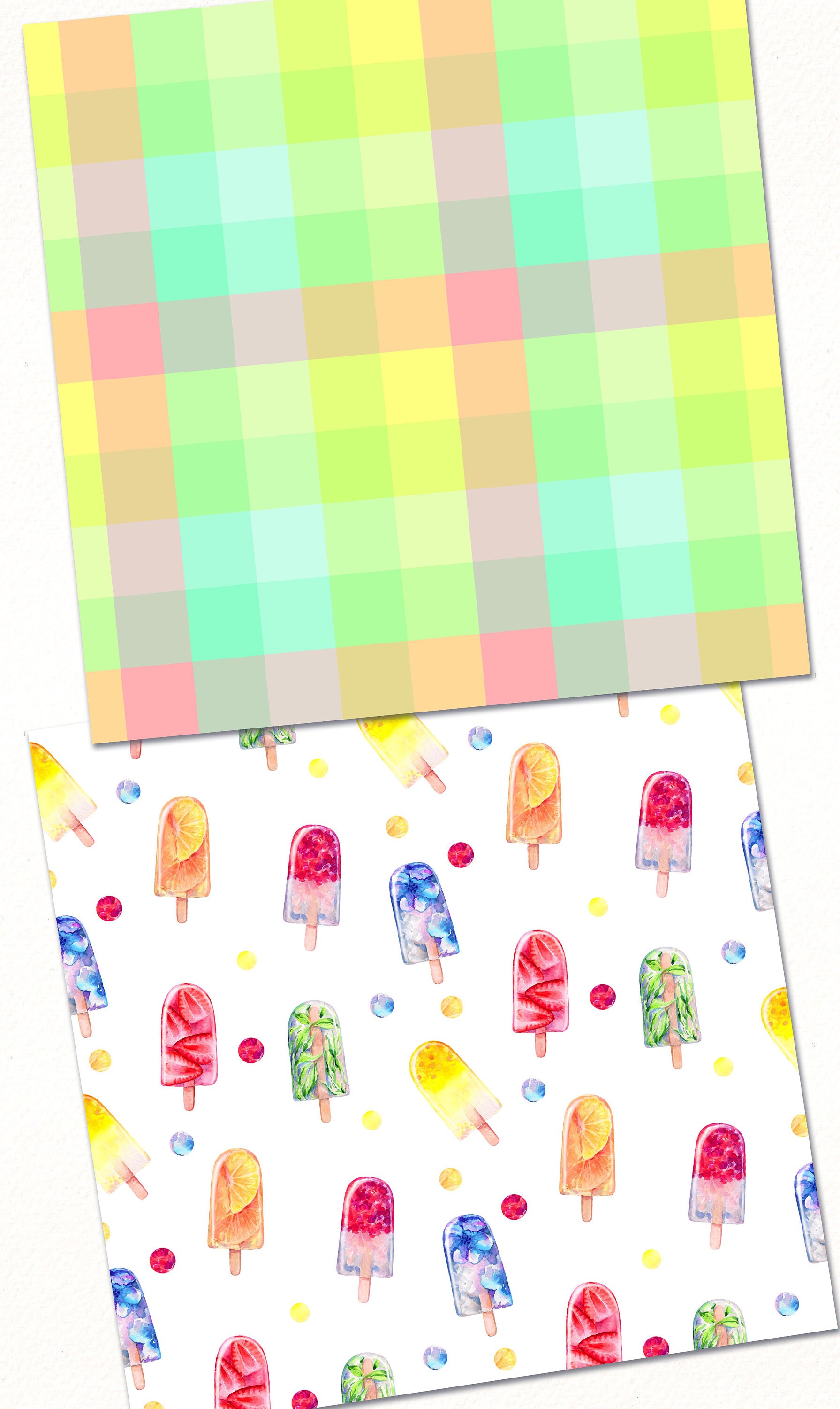 Summer Digital Paper Pack , Ice Cream Seamless Pattern , Food ...