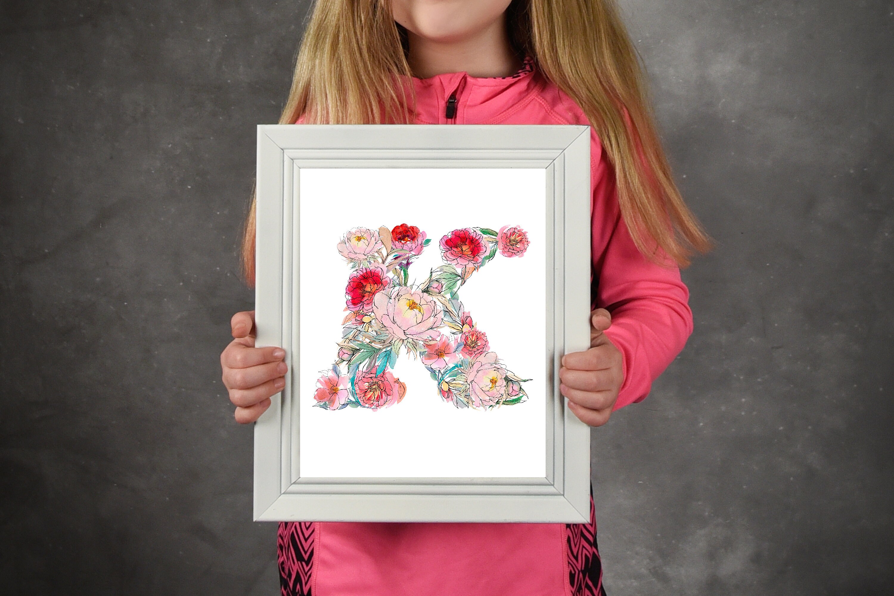 Floral Alphabet Png Clipart, Watercolor Flowers Alphabet, Digital ...