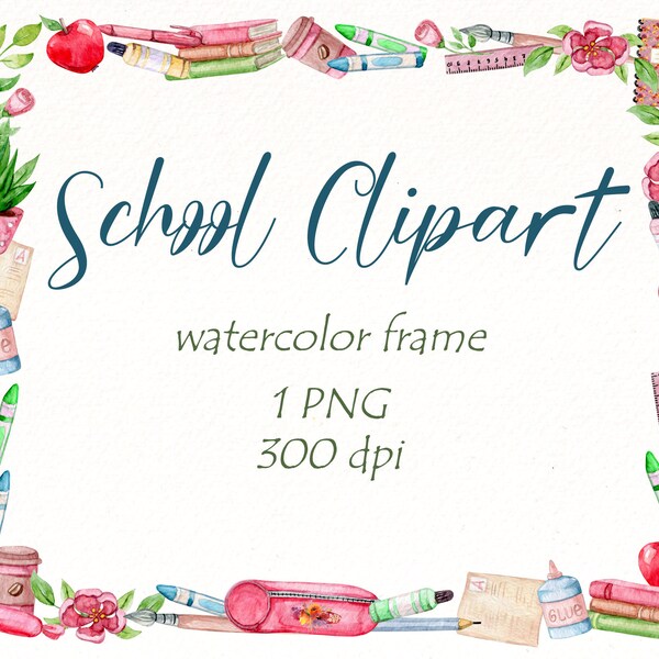 School Frame Clip Art - Etsy