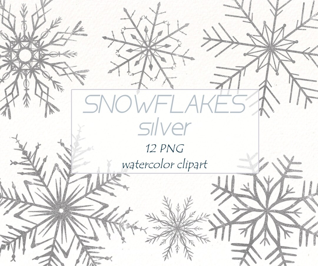 Silver Snowflakes Christmas Clipart, Winter Snow Clip Art, Holiday PNG ...