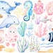 Under the Sea Watercolor Clipart, Okean Png, Nautical Clip Art, Octopus ...