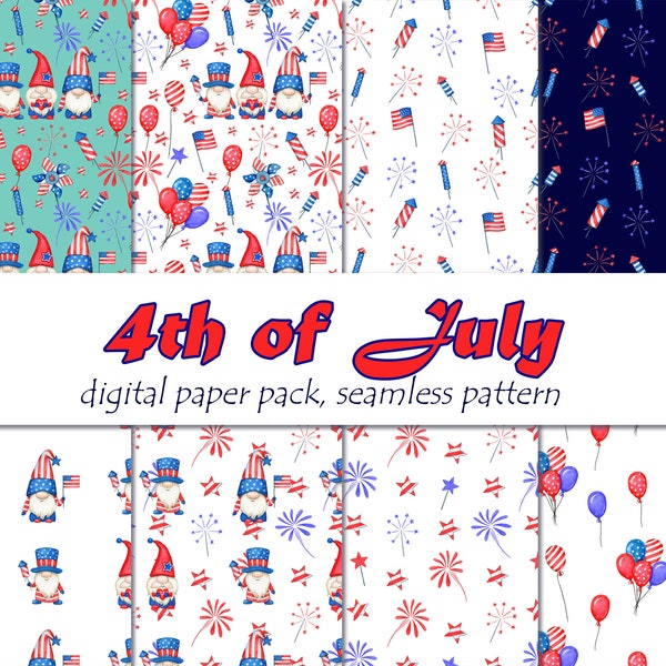 Digital Patriotic Paper - Etsy