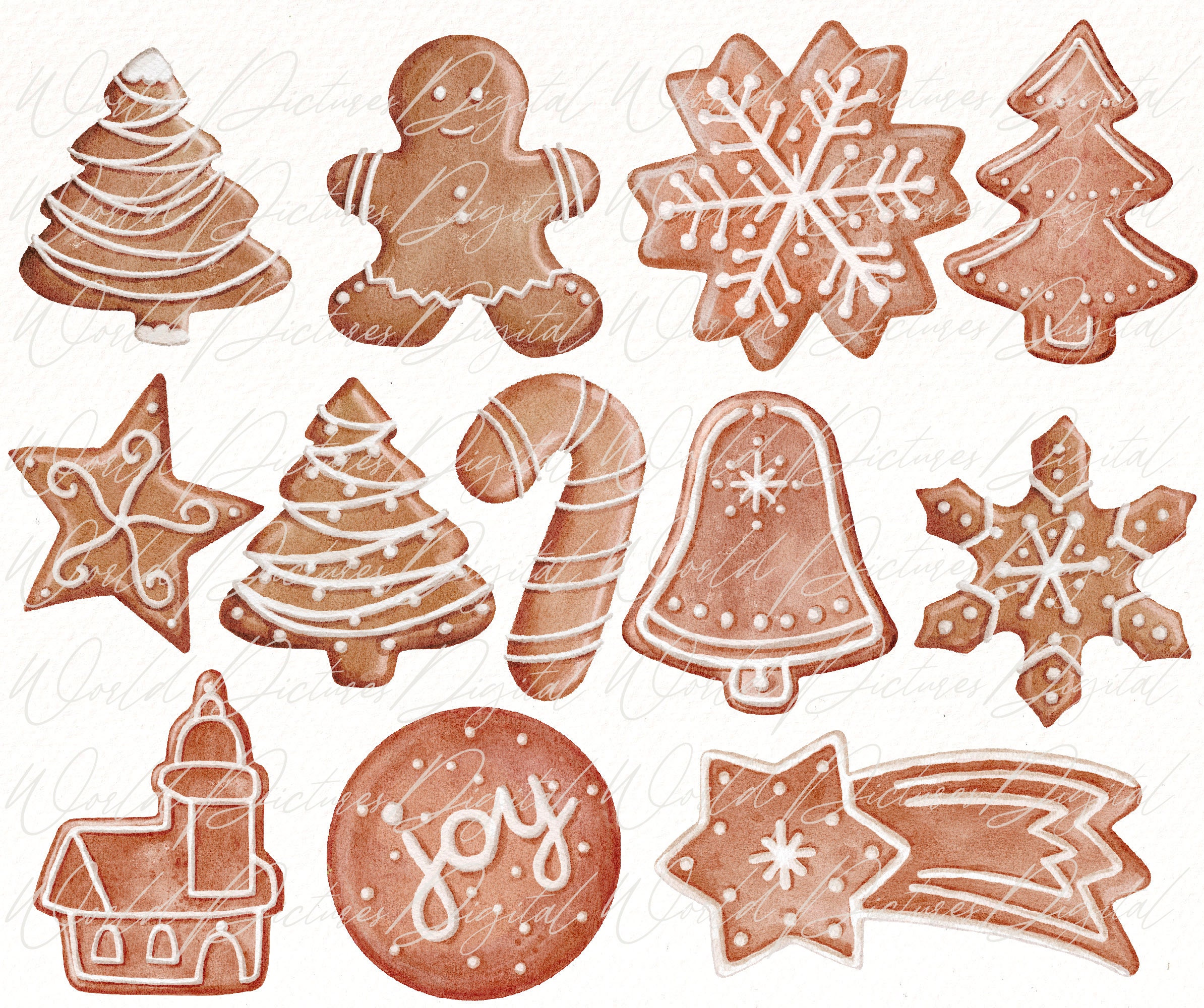 Gingerbread Cookies Clipart Sweet Christmas Png Cookie Cozy - Etsy