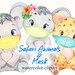 Safari Animals Png, Face Mask Clipart, Kids Cliparts, Watercolor Animal ...