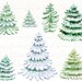 Watercolor Snowy Christmas Tree Clipart, Pine Tree PNG, Conifer Tree ...