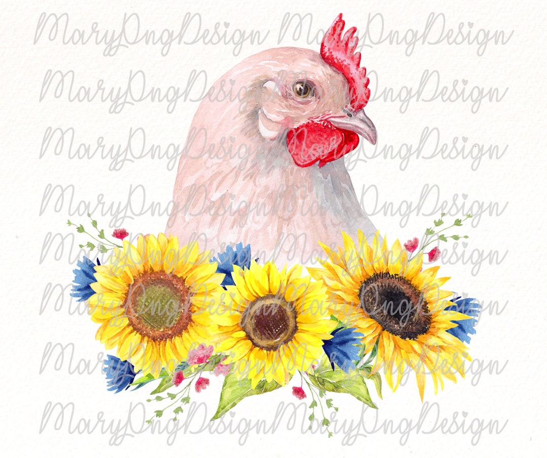 Farmhouse Chic Chicken Sublimation: Watercolor Farm Animals Clipart for ...