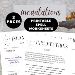 Printable Incantations Pages, Ideal Add in for Spell Book Examples and ...