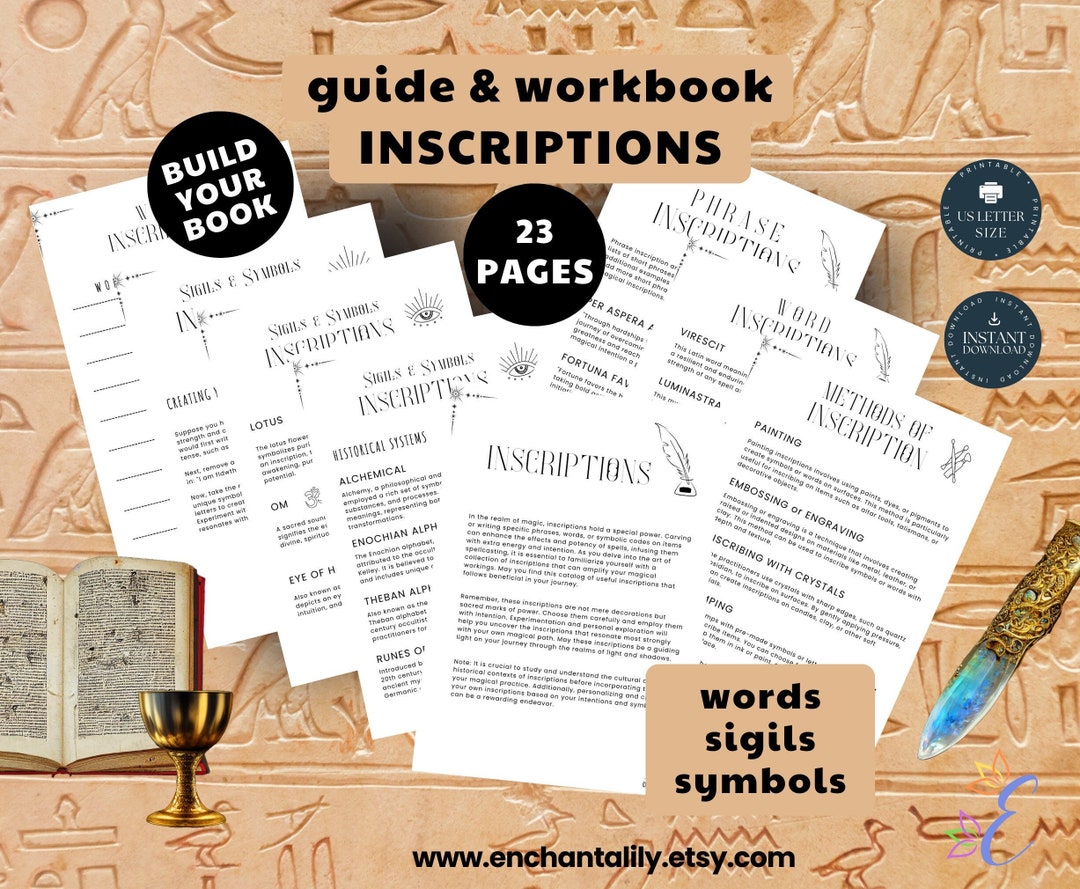 Printable * Spell Inscriptions Guide & Workbook - Book of Spells ...
