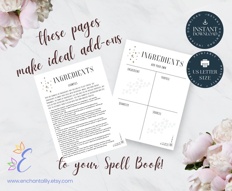 Printable * Ingredients Guide & Workbook - Ideal Add in for Spell Book ...