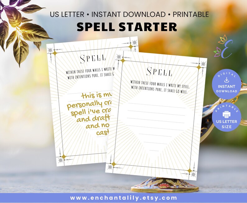 Printable * Spell Starter - DIY, Break Your Spell Block, Ink Saver ...