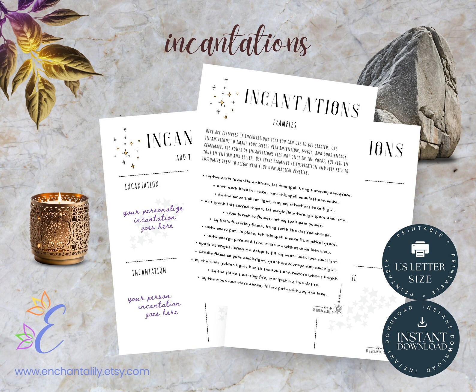 Printable Incantations Pages Ideal Add in for Spell Book - Etsy