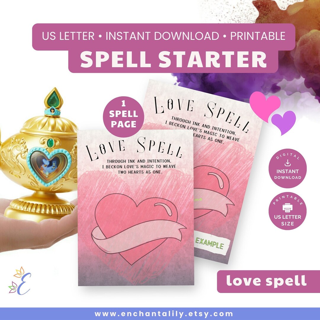 Printable * Love Spell Starter - DIY, Break Your Spell Block, Reusable ...