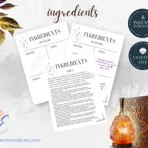 Printable Ingredients Pages, Ideal Add in for Spell Book Examples and ...