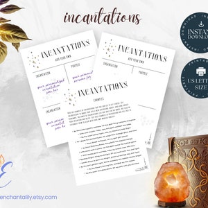Printable * Incantations Guide & Workbook - Ideal Add in for Spell Book ...