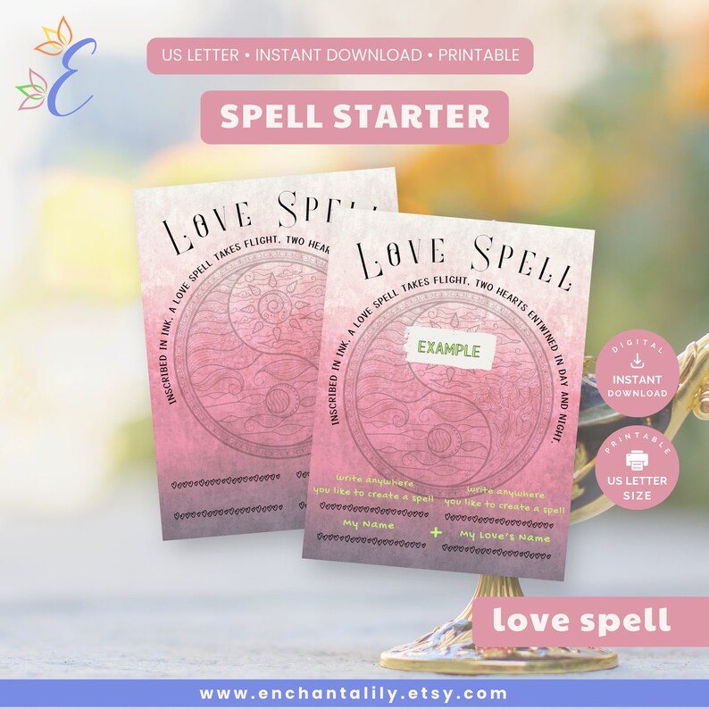 Printable * Love Spell Starter Circle - DIY, Reusable, Love Spell ...