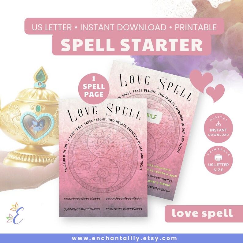 Printable * Love Spell Starter Circle - DIY, Reusable, Love Spell ...