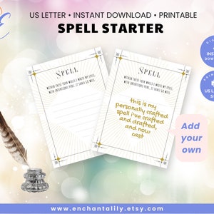 Printable * Spell Starter - DIY, Break Your Spell Block, Ink Saver ...