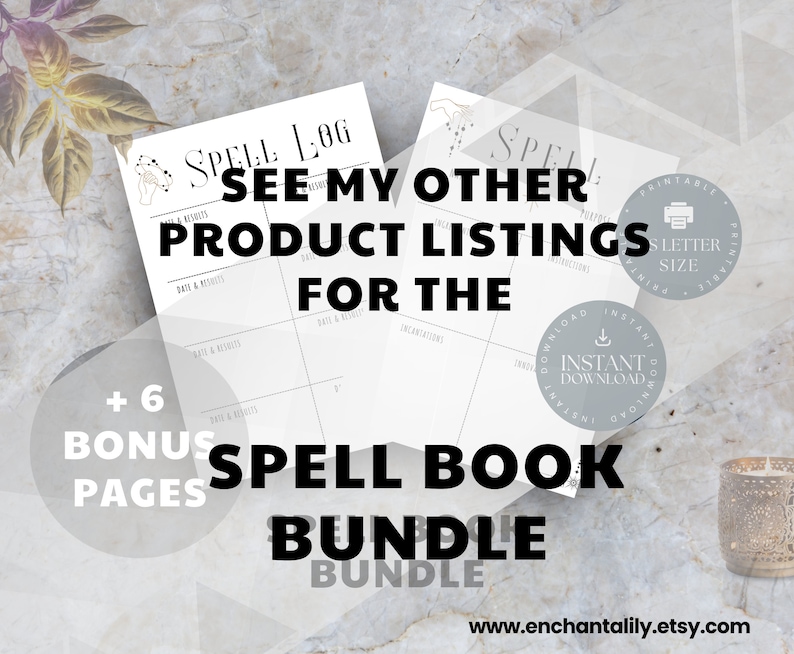 Printable Incantations Pages Ideal Add in for Spell Book - Etsy