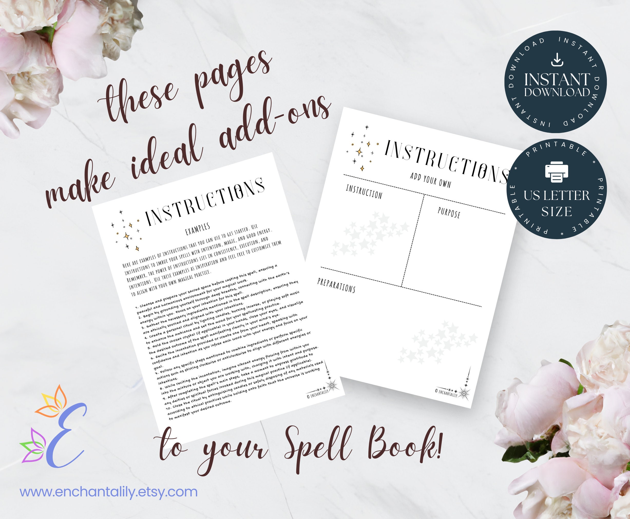 Printable * Instructions Guide & Workbook - Ideal Add in for Spell Book ...