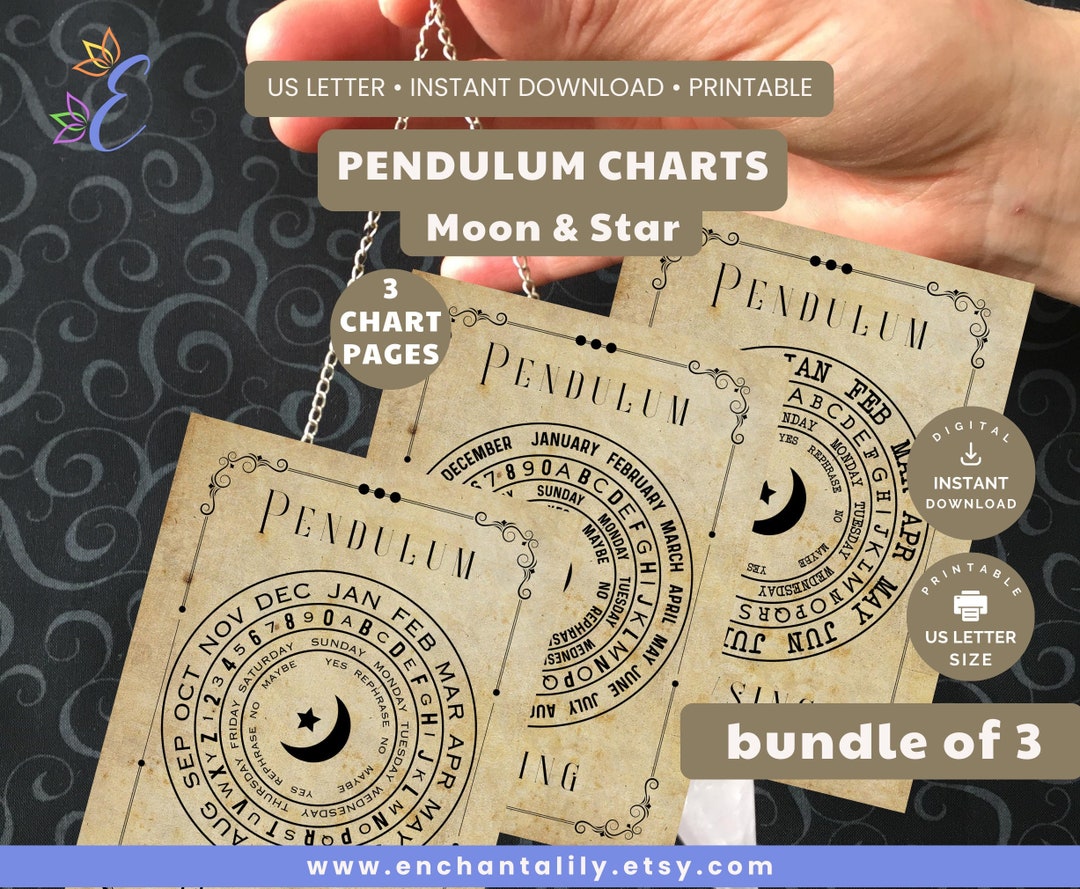 Printable * Pendulum Dowsing Chart Bundle - Months, Days of the Week ...