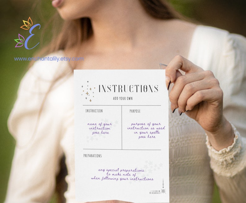 Printable * Instructions Guide & Workbook - Ideal Add in for Spell Book ...