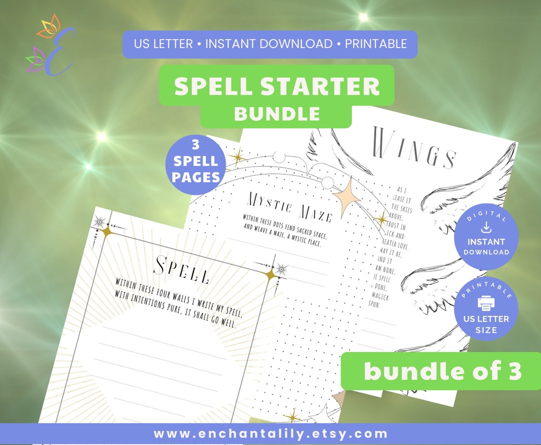 Printable * Spell Starter Bundle - DIY Spell, Break Your Spell Block ...