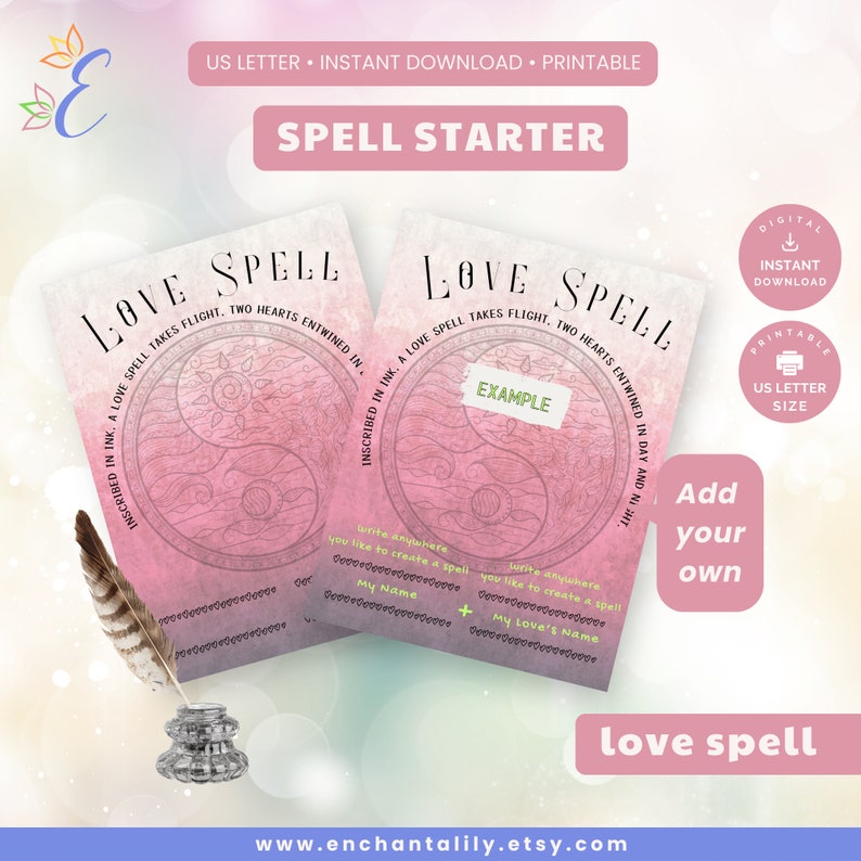 Printable * Love Spell Starter Circle - DIY, Reusable, Love Spell ...