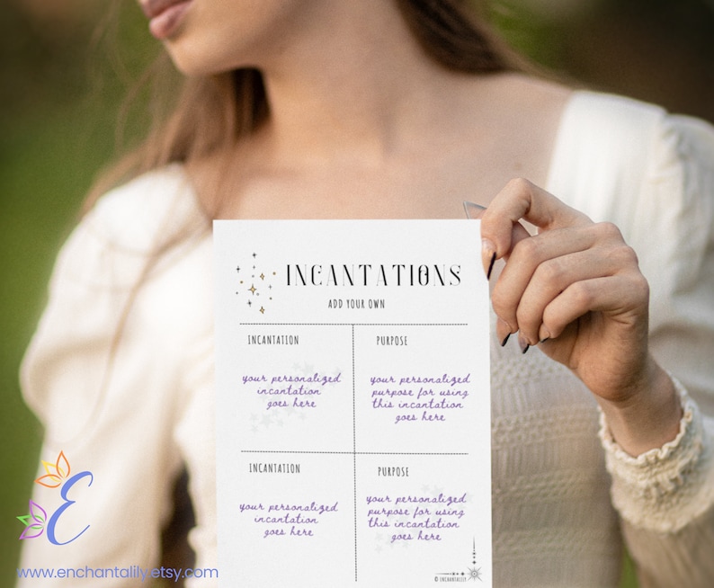 Printable Incantations Pages, Ideal Add in for Spell Book Examples and ...