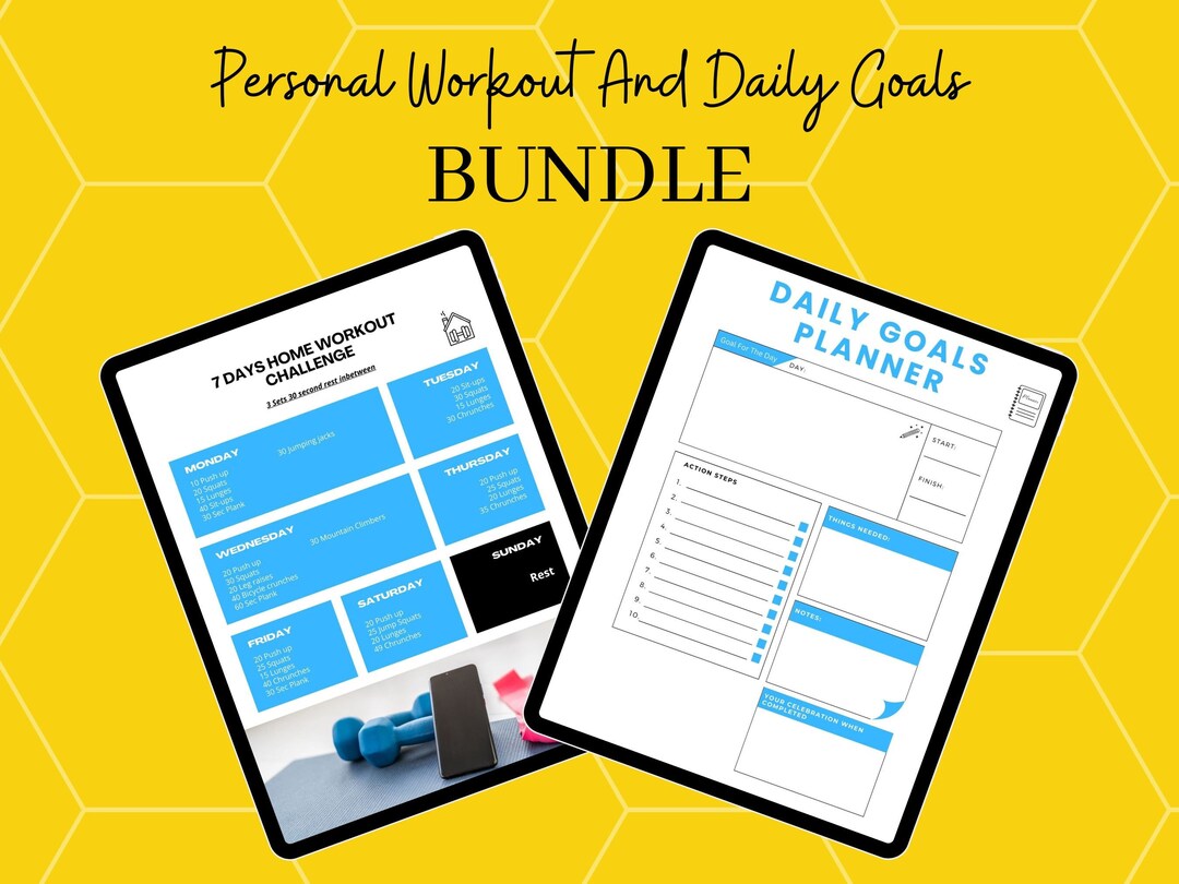 Personal Workout and Daily Goals BUNDLE - Etsy