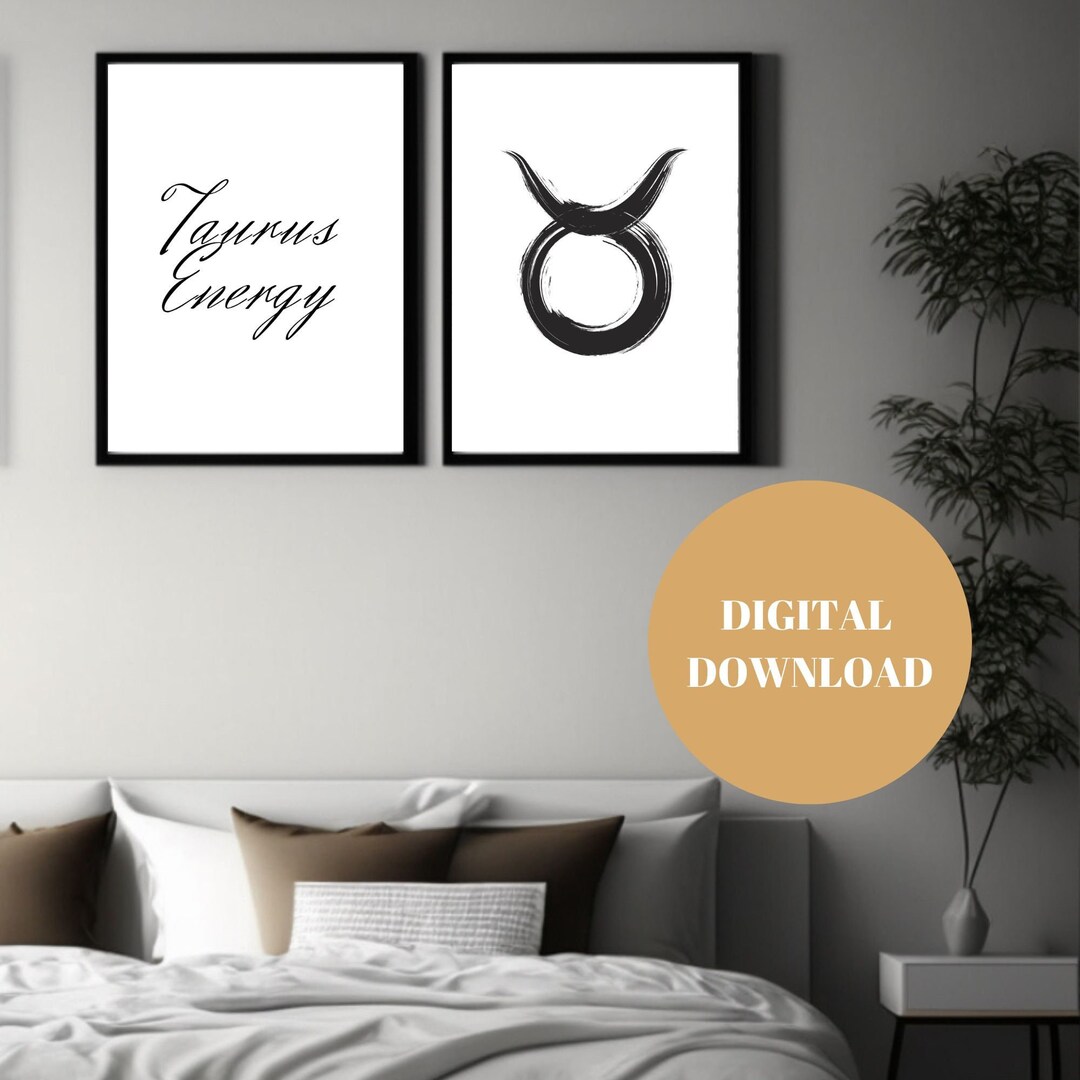 Taurus Energy Poster/ Zodiac Sign Taurus Print/ Home Office Wall Art ...