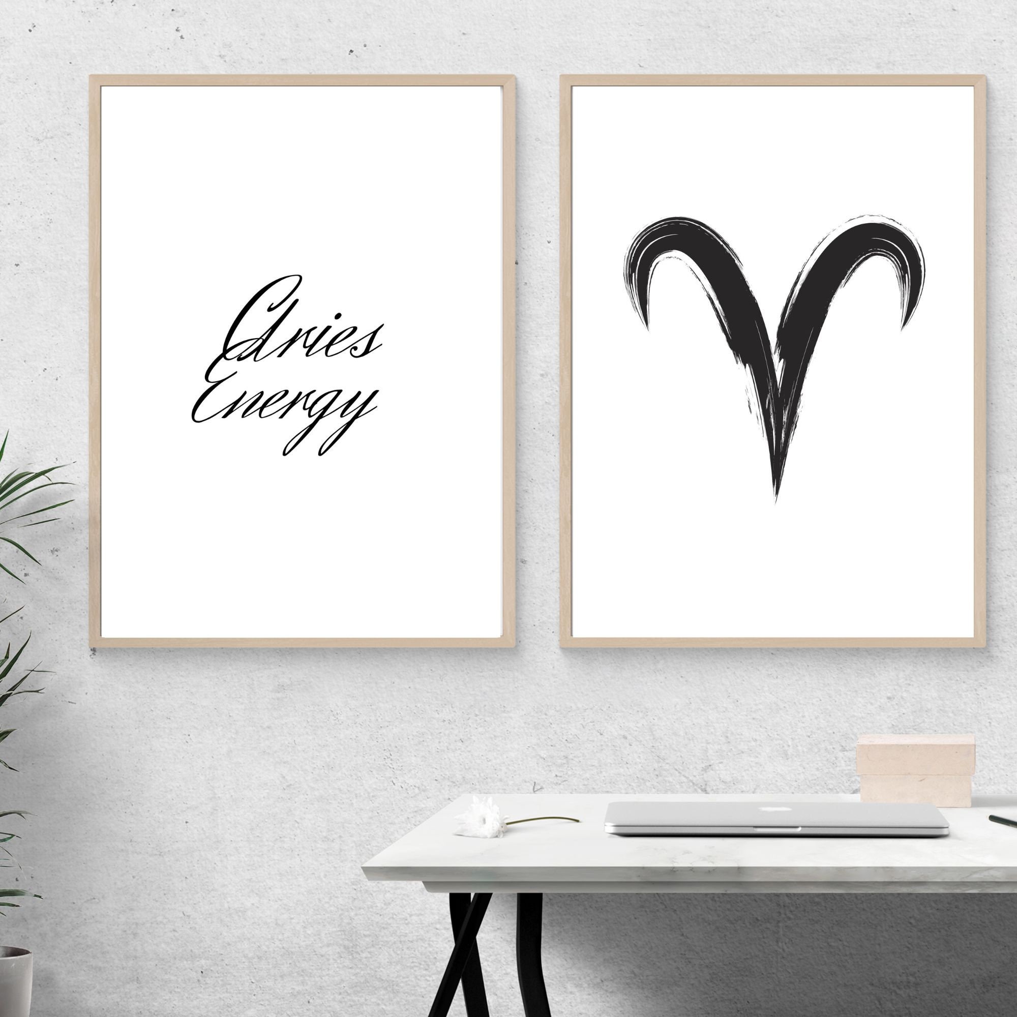 Aries Energy Poster/zodiac Sign Aries Print/home Office Wall Art Set ...