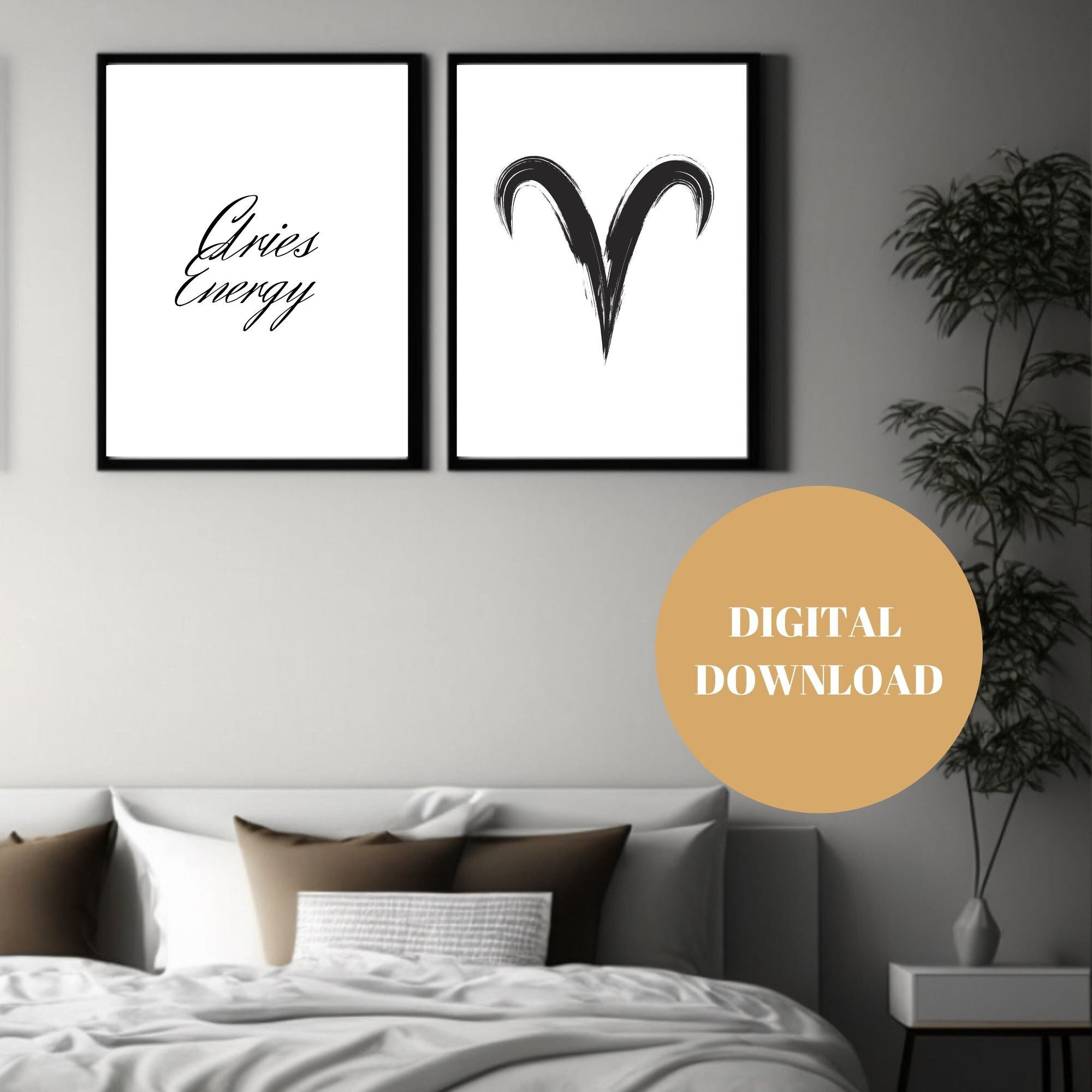 Aries Energy Poster/zodiac Sign Aries Print/home Office Wall Art Set ...