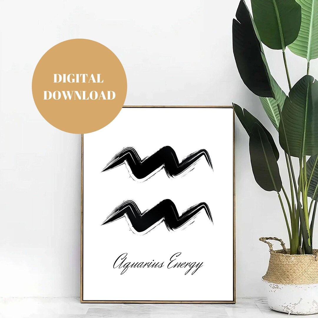 Aquarius Energy Poster/ Zodiac Sign Aquarius Print/ Home Office Wall ...