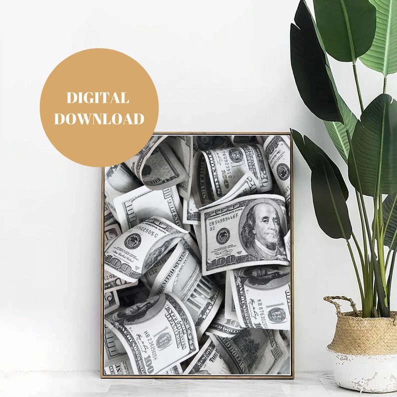 Money Lover/ Wall Art/ 3D Money Poster/ Home Office Decor/ Wealth ...