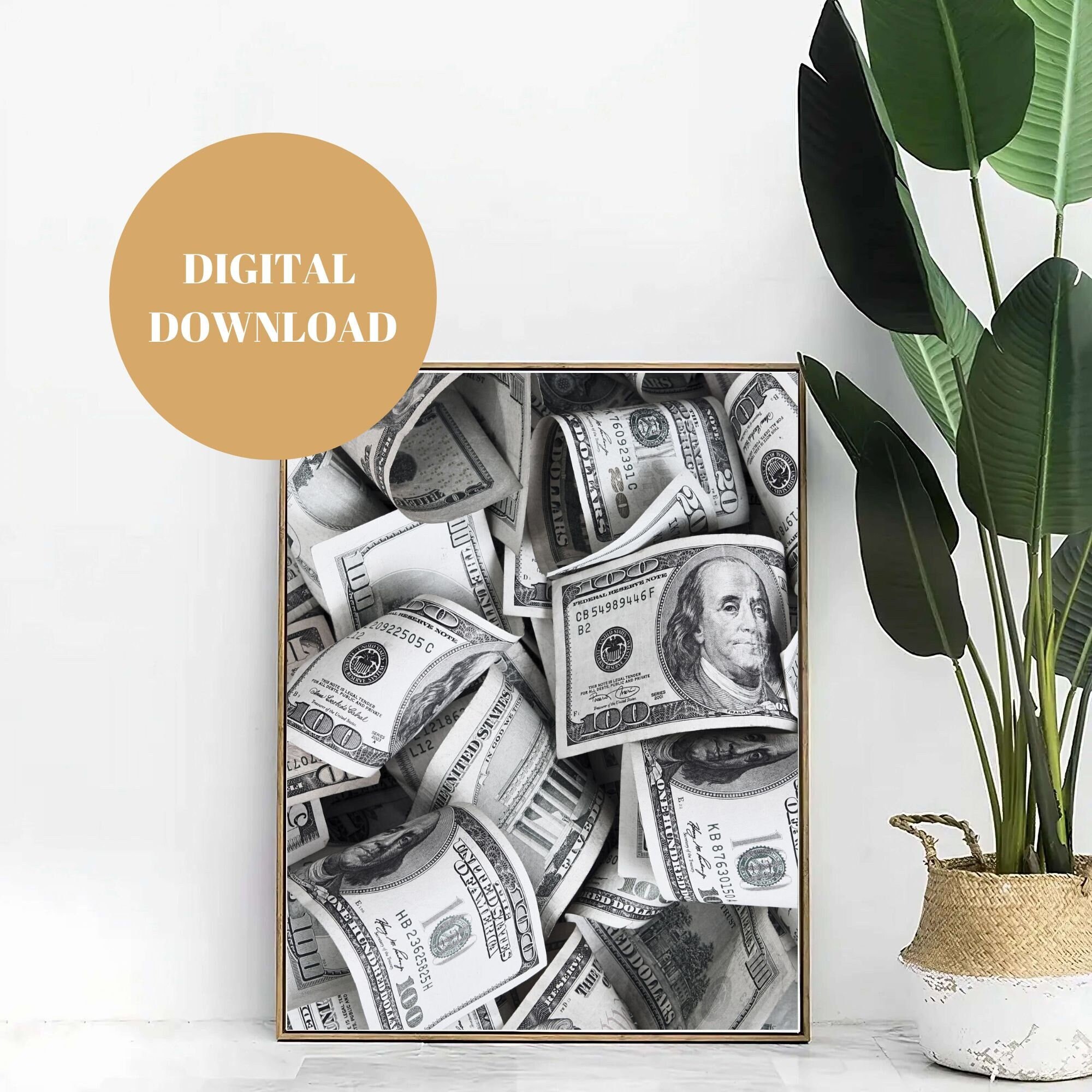 Money Lover/ Wall Art/ 3D Money Poster/ Home Office Decor/ Wealth ...