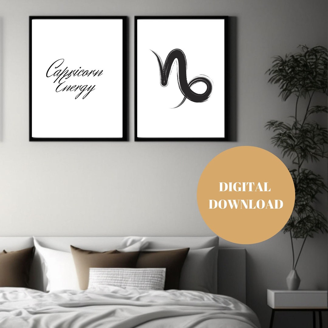Capricorn Energy Poster/ Zodiac Sign Capricorn Print/ Home Office Wall ...