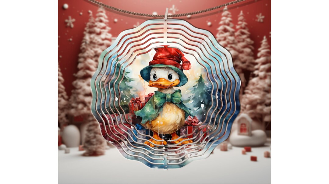 Christmas Duck Wind Spinner, Duck Decor, Yard Decor, Garden Decor, Gift ...