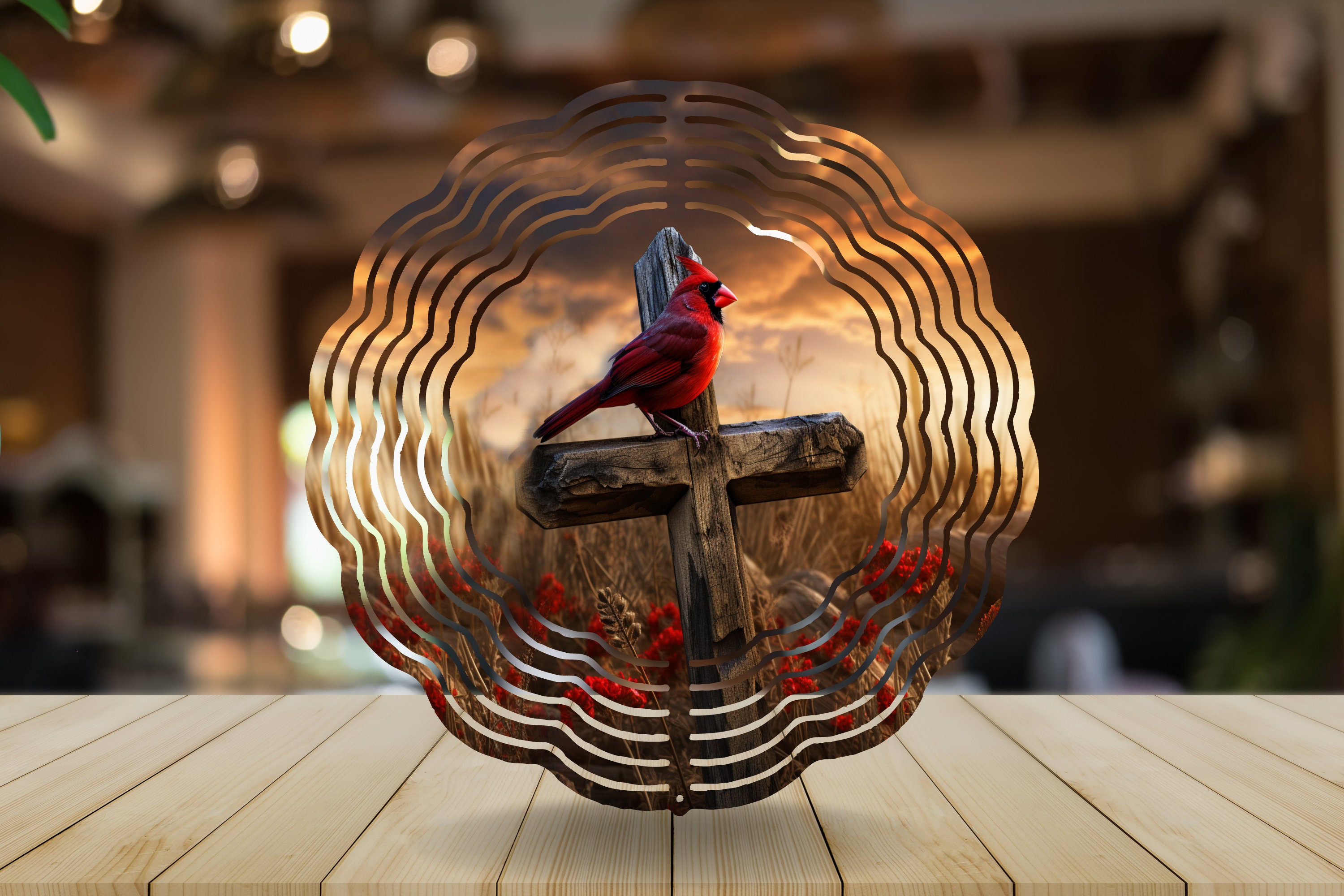 Cardinal Cross Wind Spinner, Cardinal Decor, Cross Decor, Yard Decor ...