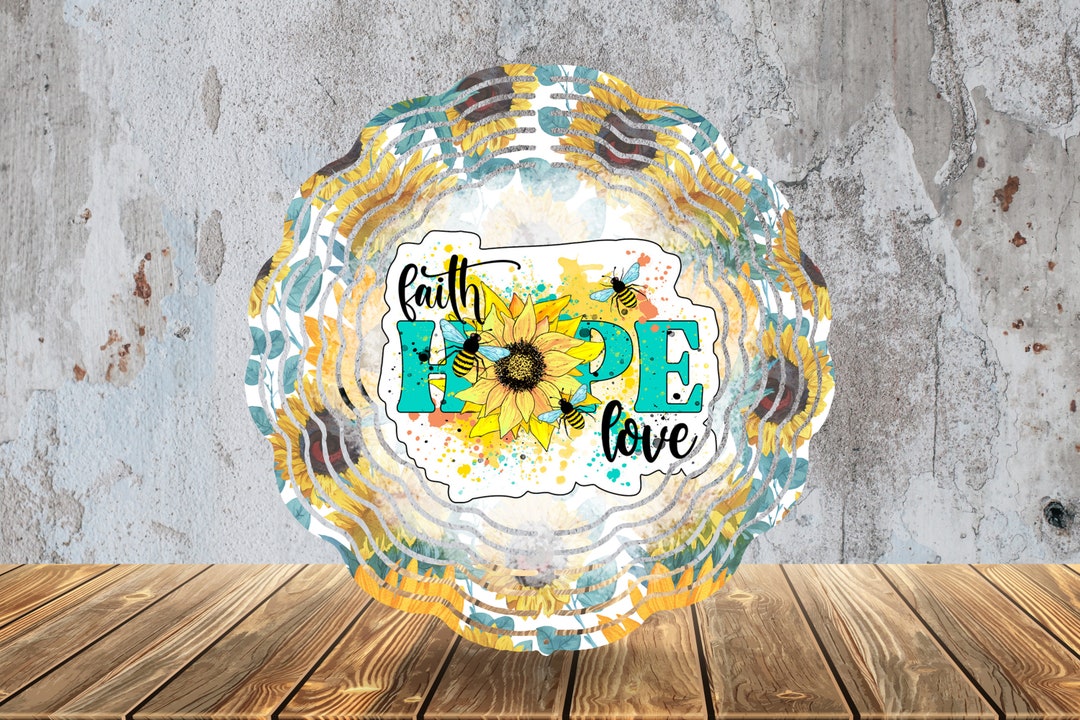 Faith Hope Love Wind Spinner, Faith Hope Love Decor, Yard Decor, Garden ...