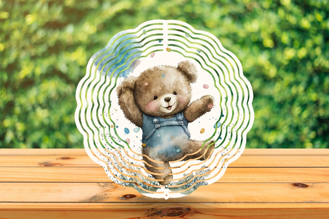 Teddy Bear Wind Spinner, Teddy Bear Decor, Yard Decor, Garden Decor ...