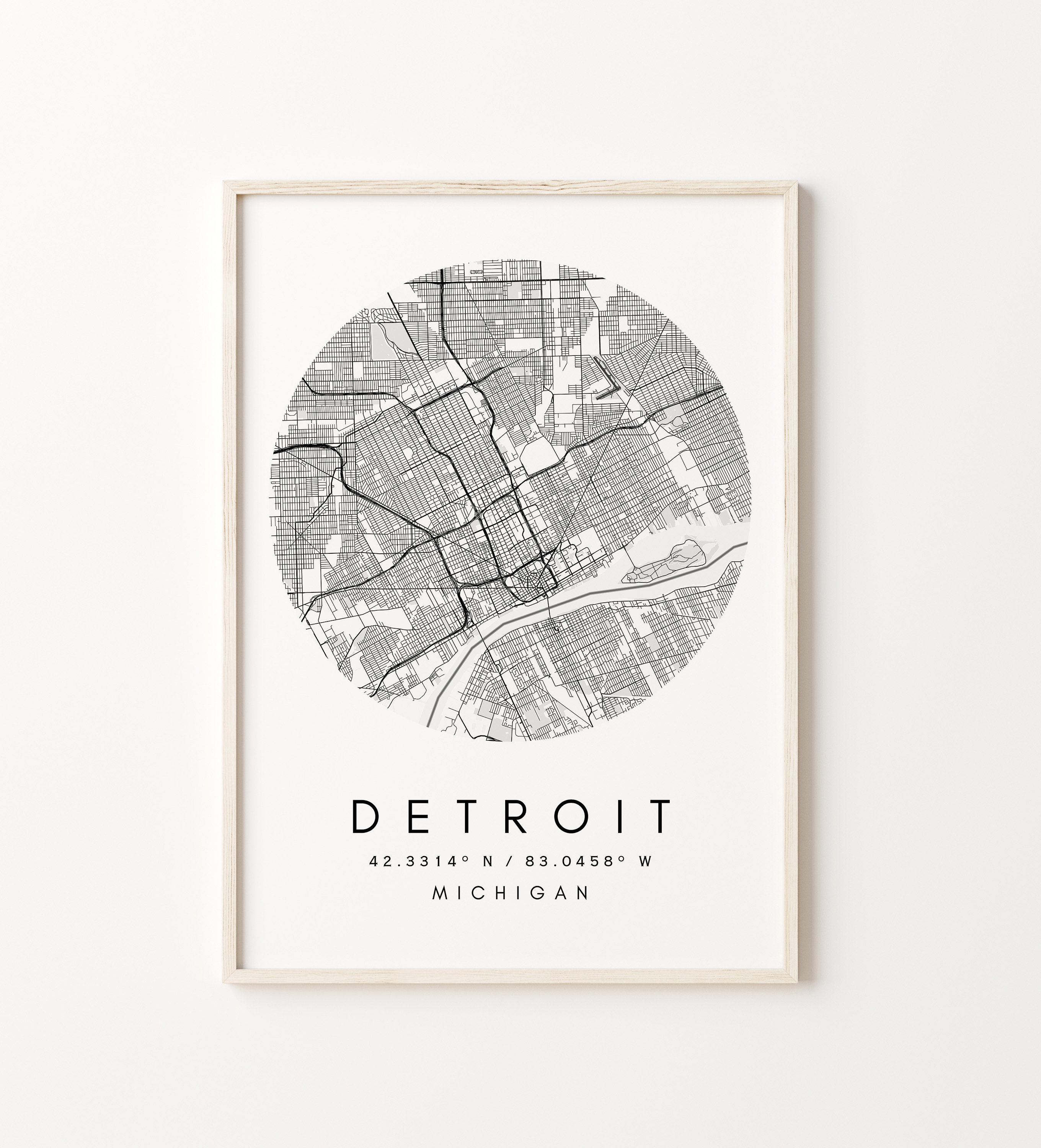 Detroit Michigan Black and White Print Set of 3, Detroit Travel Poster ...