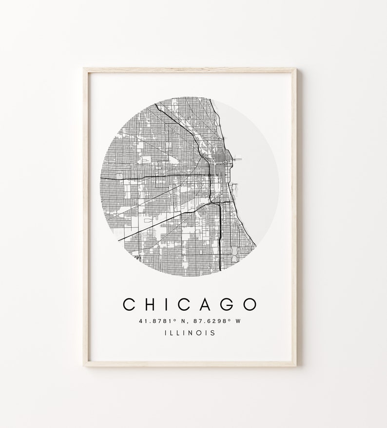 Chicago Illinois Black and White Print Set of 3, Chicago Travel Poster ...