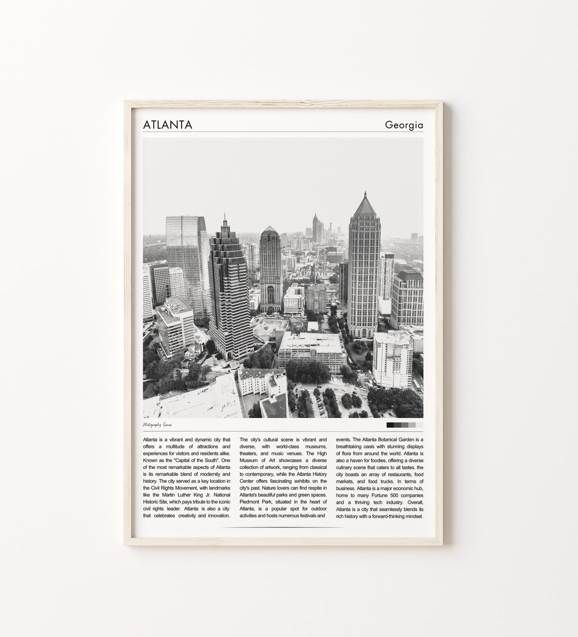 Atlanta Print Black and White Set of 3 Atlanta Wall Art - Etsy